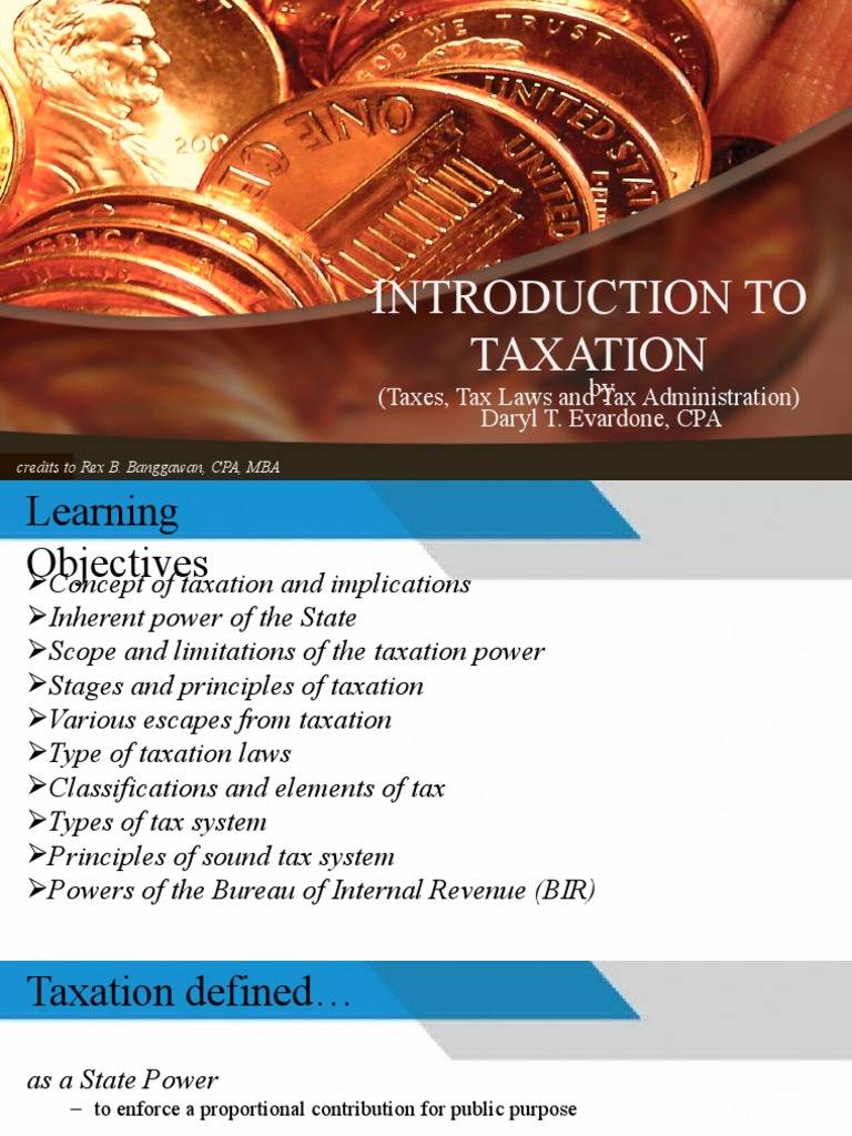Introduction to Taxation Principles | PDF | Taxes | Taxation In The ...