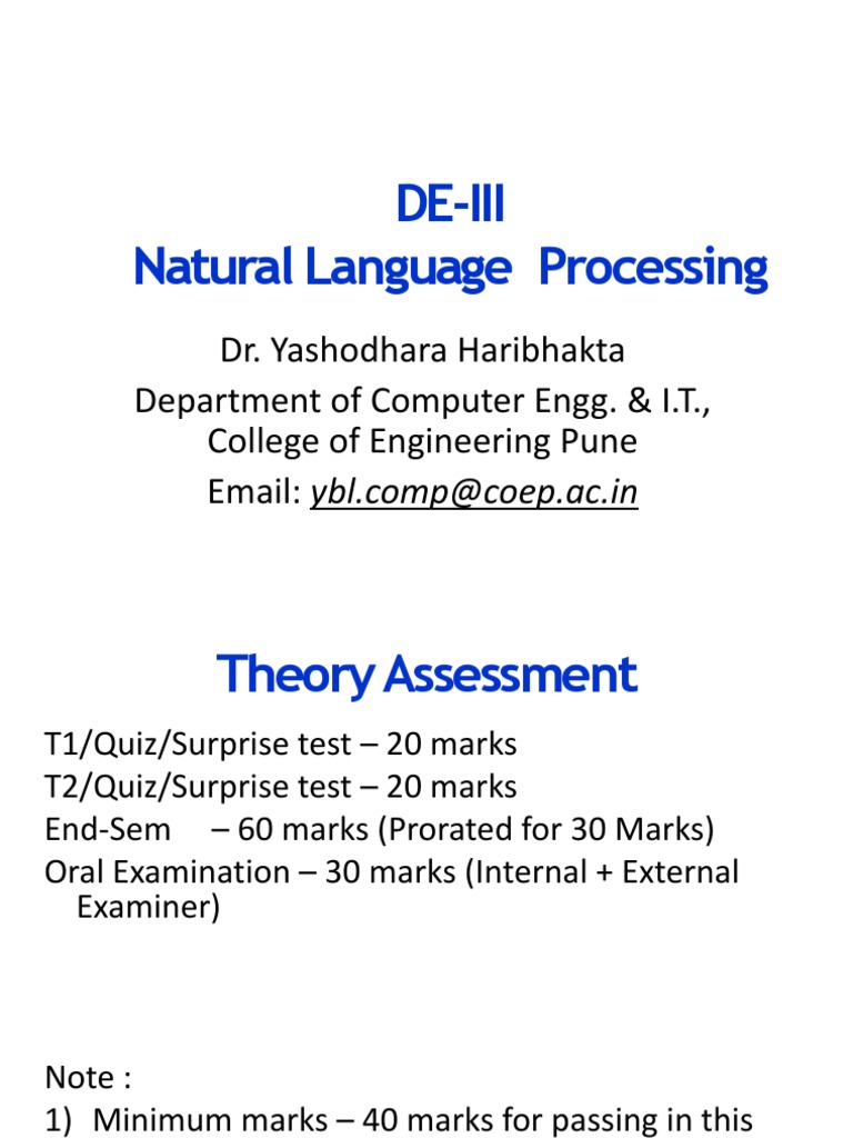 Lecture-1-Introduction To Natural Language Processing-2021 | PDF ...