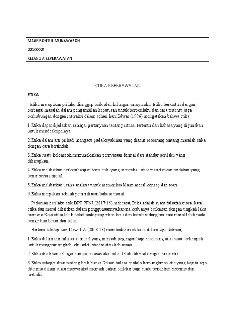 Etika Keperawatan Pdf