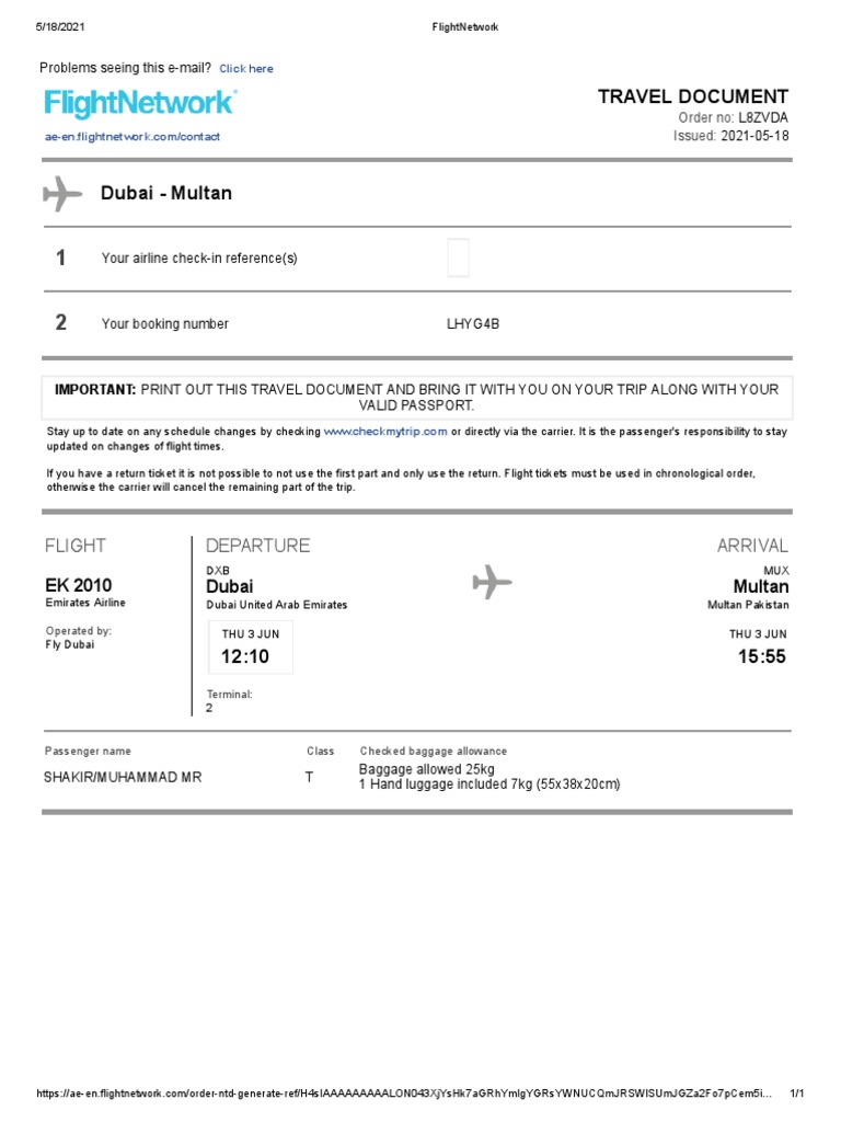Travel Document: Flight Departure Arrival | PDF | Baggage | Transport