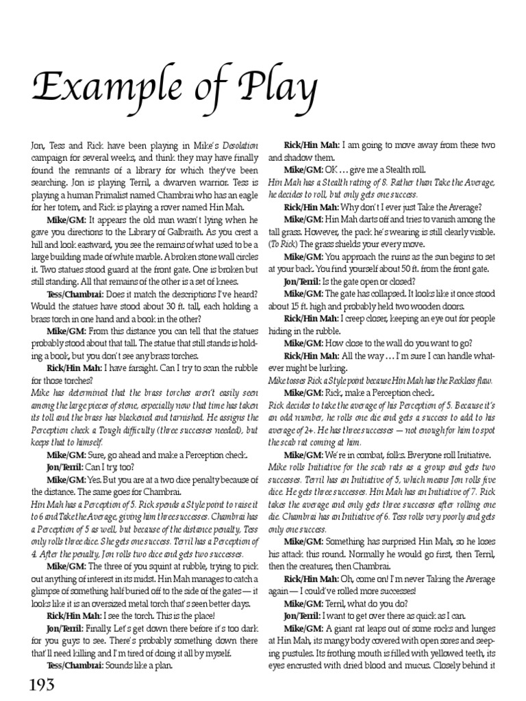 Desolation Example of Play | PDF