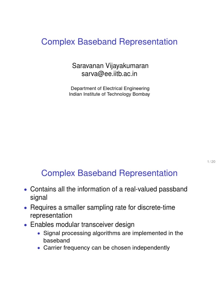 Complex Baseband Signal Analysis | PDF | Sampling (Signal Processing ...