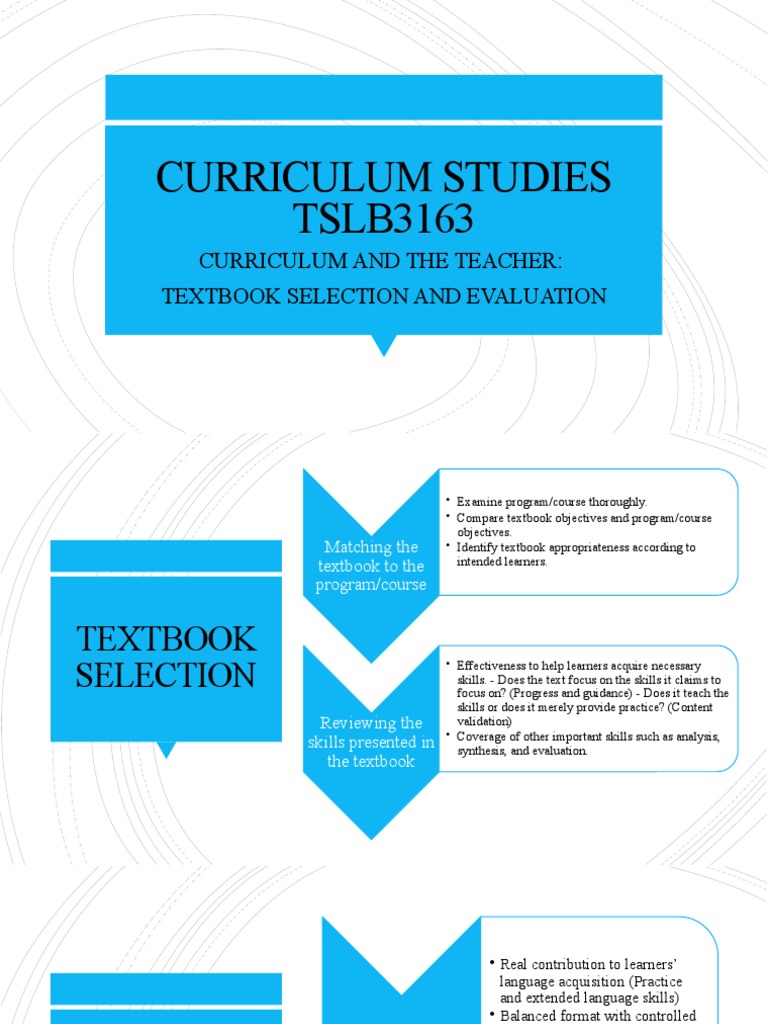 Textbook Selection and Evaluation | PDF