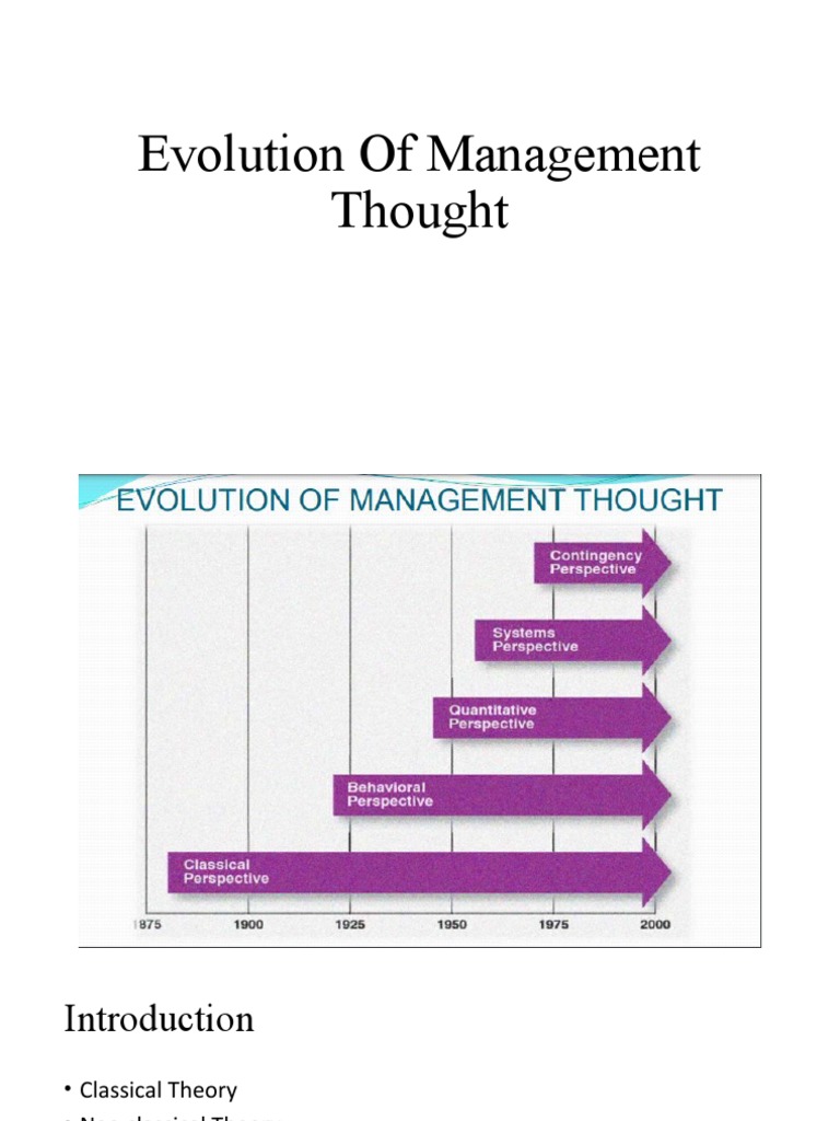 Evolution of Management Thought Overview | PDF | Science | Cognition