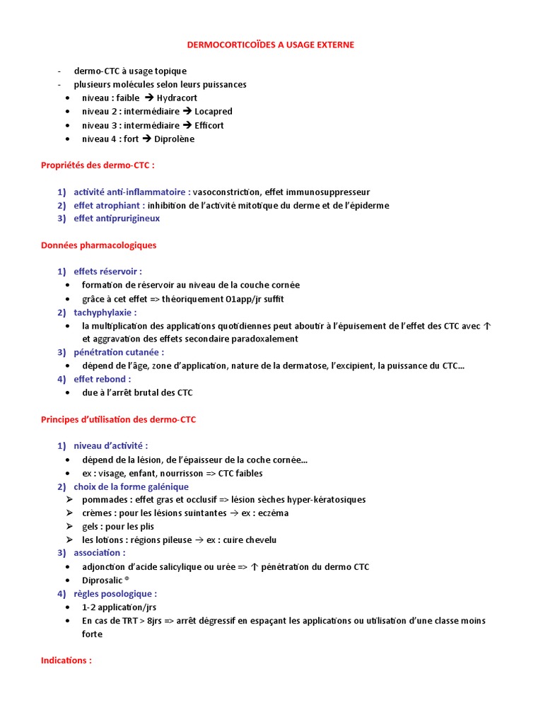 Dermocorticoïdes À Usage Externe | Télécharger gratuitement PDF ...