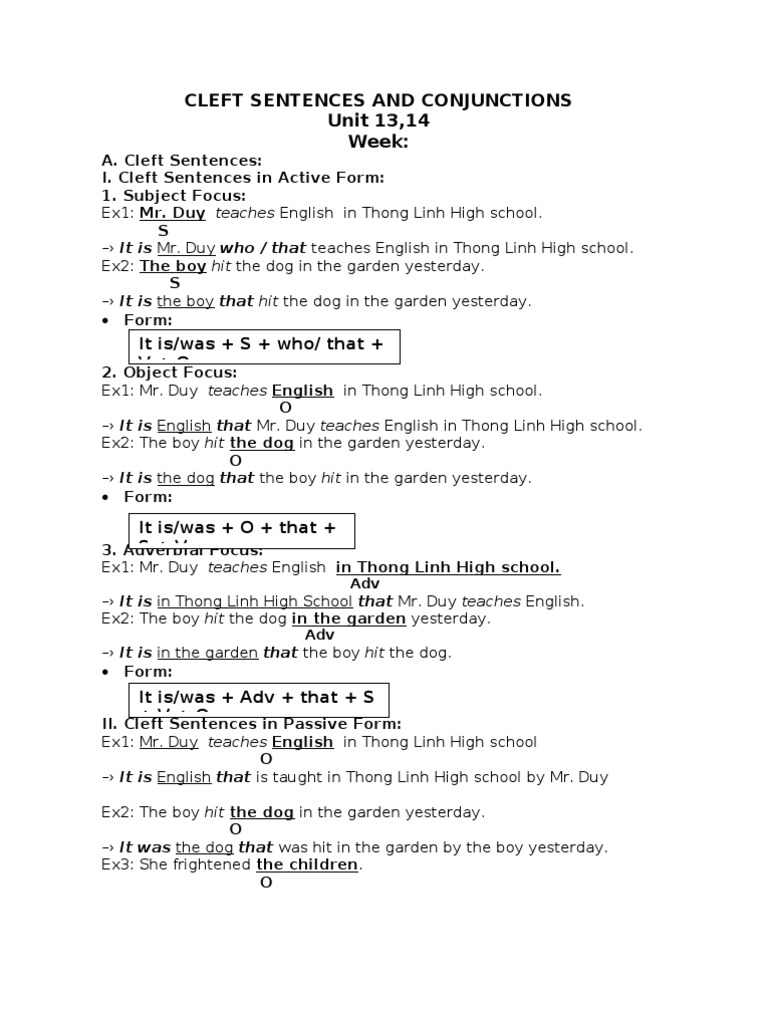 Cleft Sentence and Conjunction | PDF | Linguistic Morphology ...