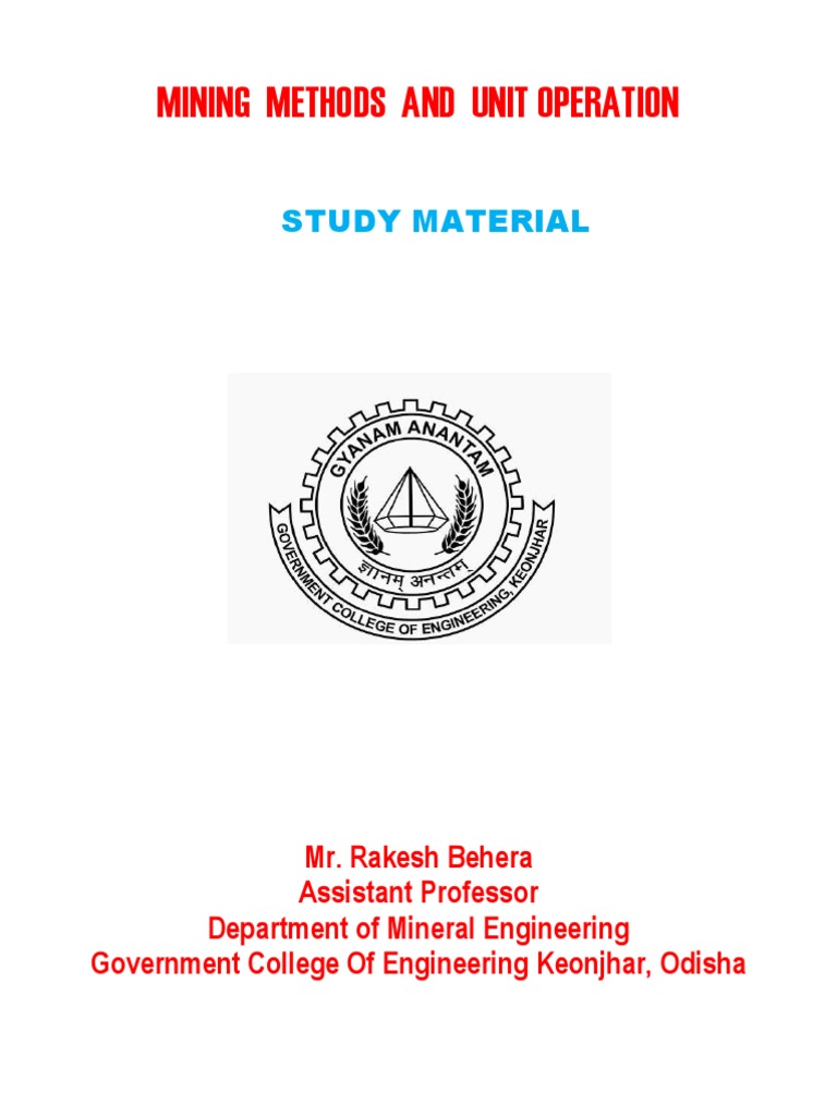 4315ALL - 4th Semester - Mineral Engineering | PDF | Coal Mining | Mining