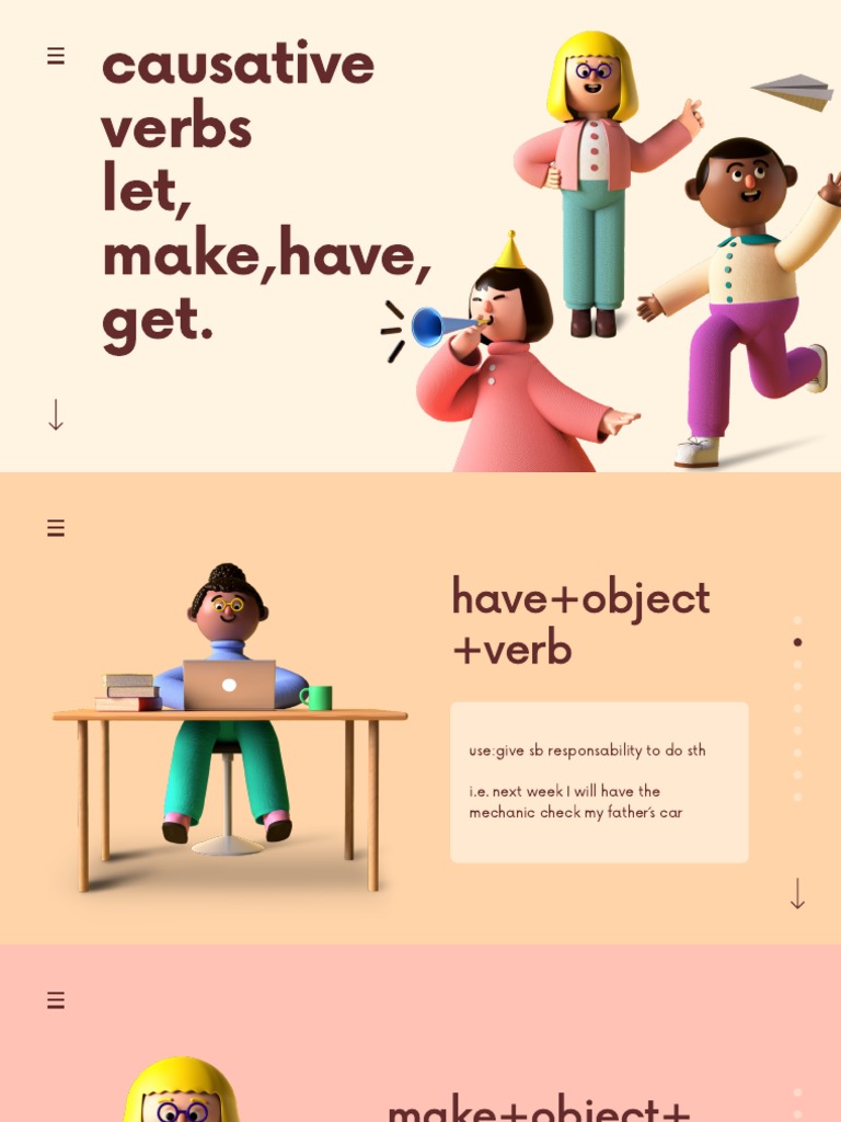 Causative Verbs Let, Make, Have, Get. | PDF