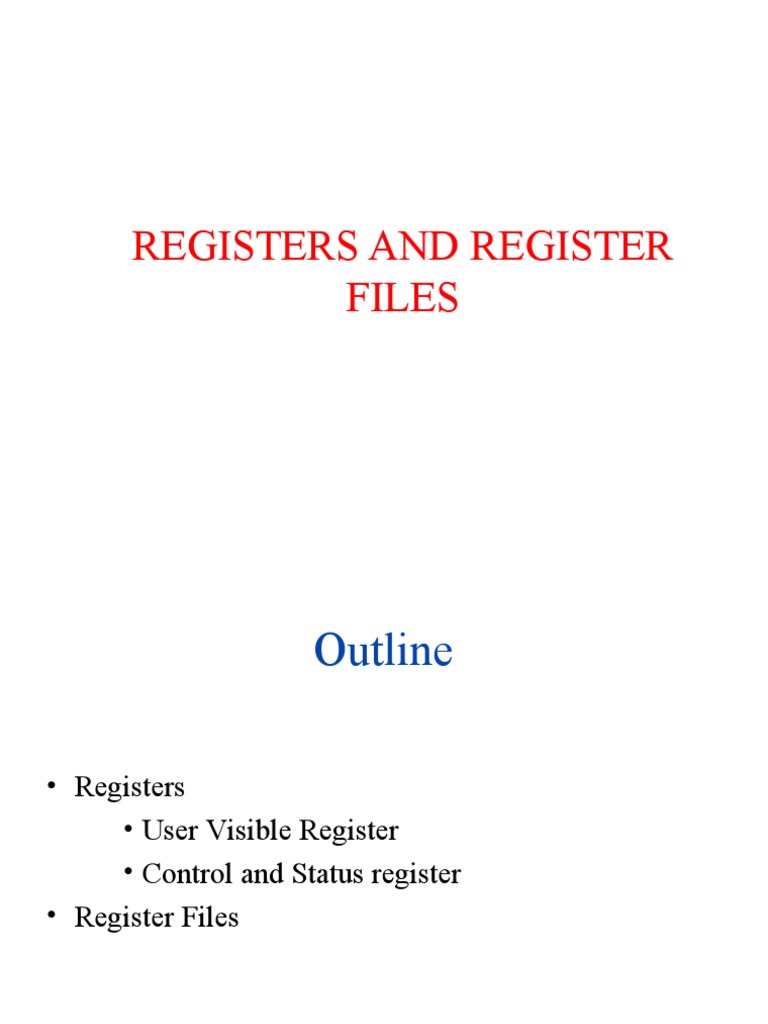Registers and Register Files | PDF | Central Processing Unit | Random ...