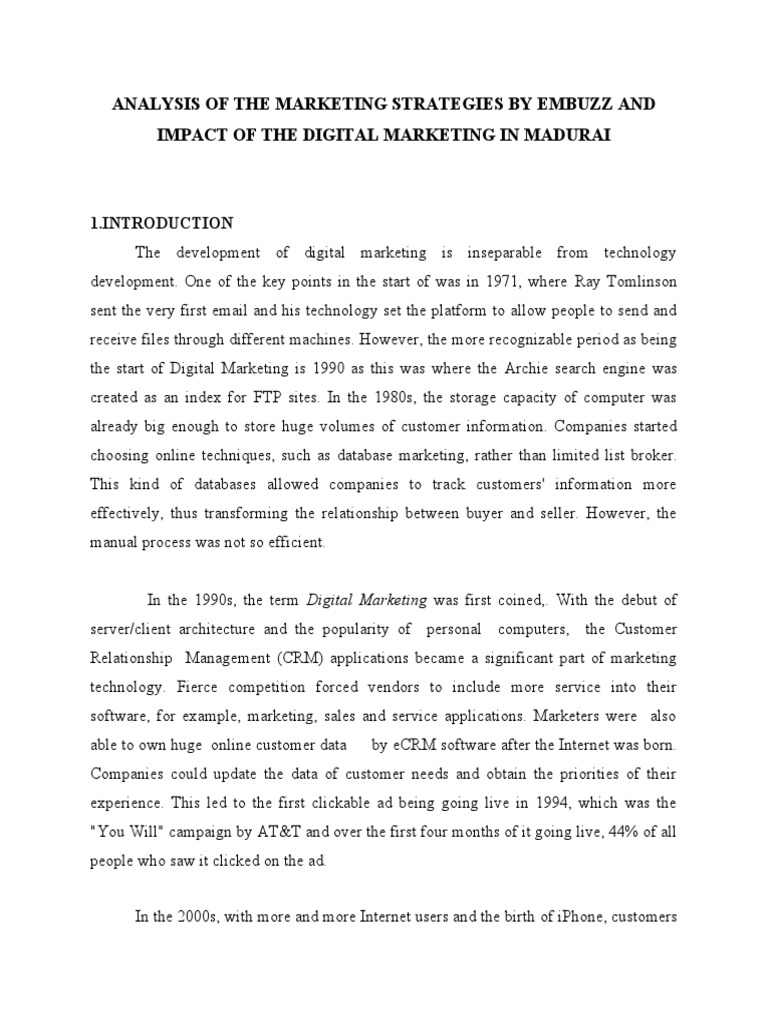 Analyzing the Impact of Digital Marketing Strategies Used by Embuzz in ...