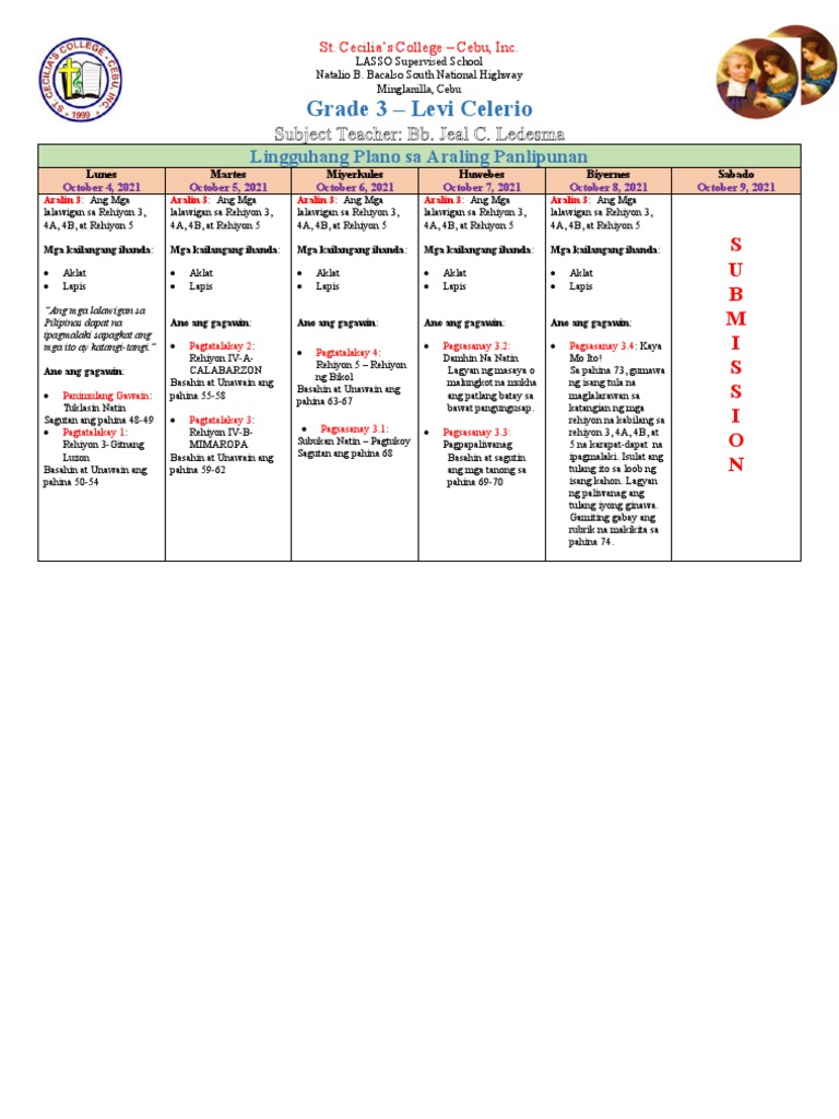 AP 3 Weekly Plan 3 Topic 3 | PDF