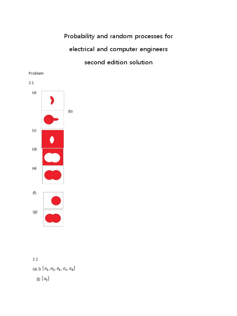 Probability and Random Processes For Electrical and Computer Engineers Second Edition Solution ...