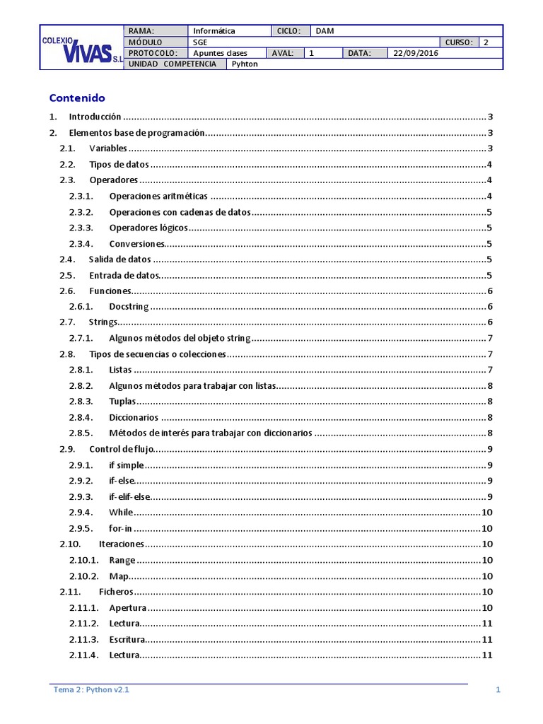 Apuntes Pyhton | PDF | Python (lenguaje de programación) | Entorno de ...