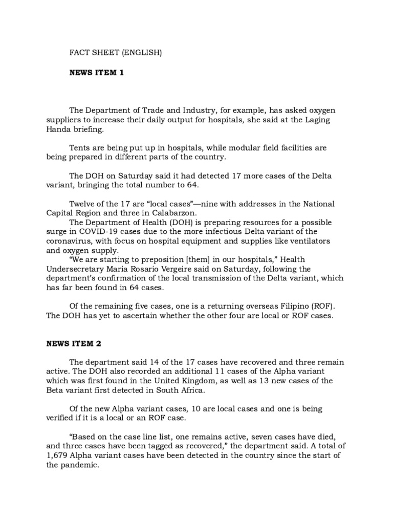 FACT SHEET English | PDF