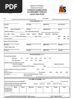 Modified Als Enrolment Form (Af2) Learner's Basic Profile | PDF ...
