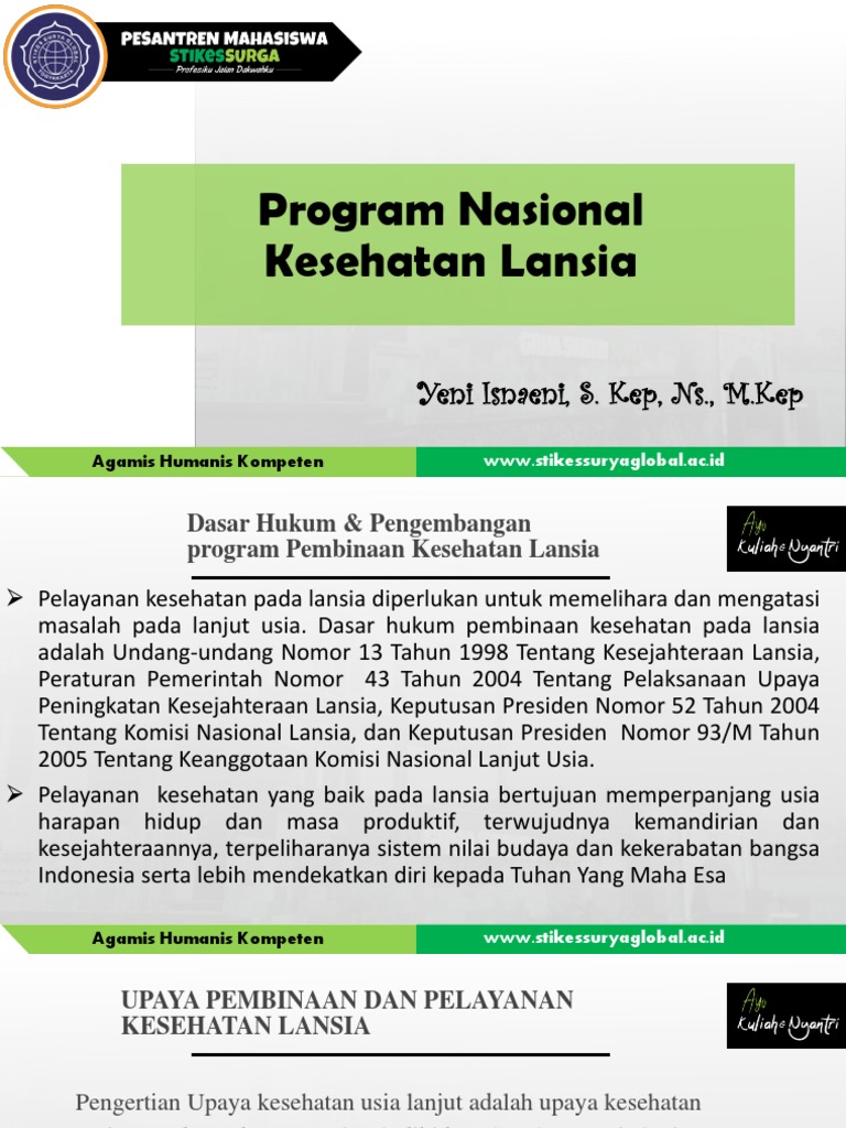 Program Nasional Kesehatan Lansia | PDF