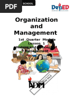 Organization and Management: Quarter I Module 1: Basic Concepts and ...