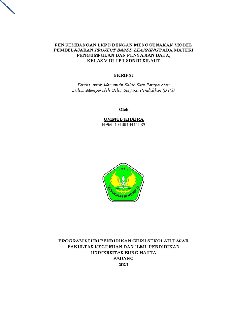Pengembangan LKPD Menggunakan Model Pembelajaran Project Based Learning ...