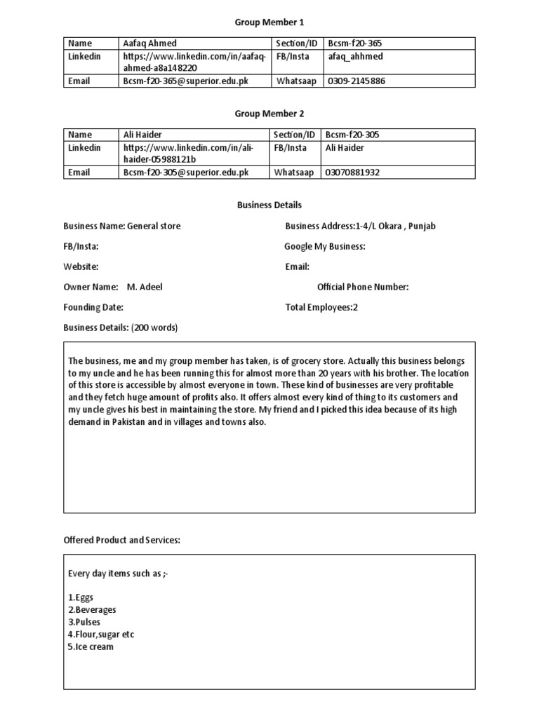 Aafaq Ahmed & Ali Haider Business Details | PDF | Career & Growth