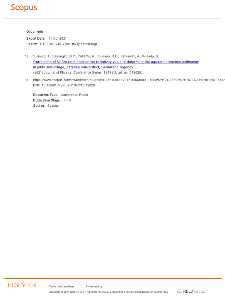 Correlation of VP Vs Ratio Against The Resistivity Value To Determine ...
