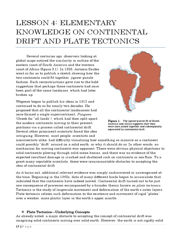 Understanding Continental Drift and Plate Tectonics: An Elementary ...