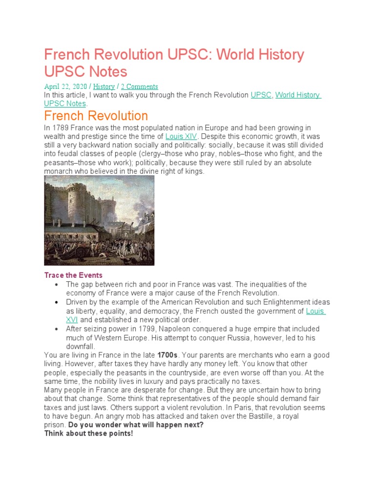 French Revolution UPSC | PDF | Napoleon | French Revolution