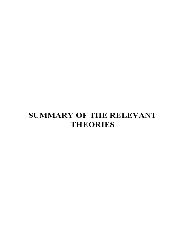 Summary of The Relevant Theories | PDF | Id | Thought