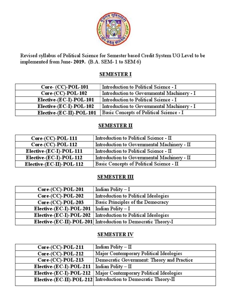 Political Science Syllabus Overview | PDF | Democracy | Political ...