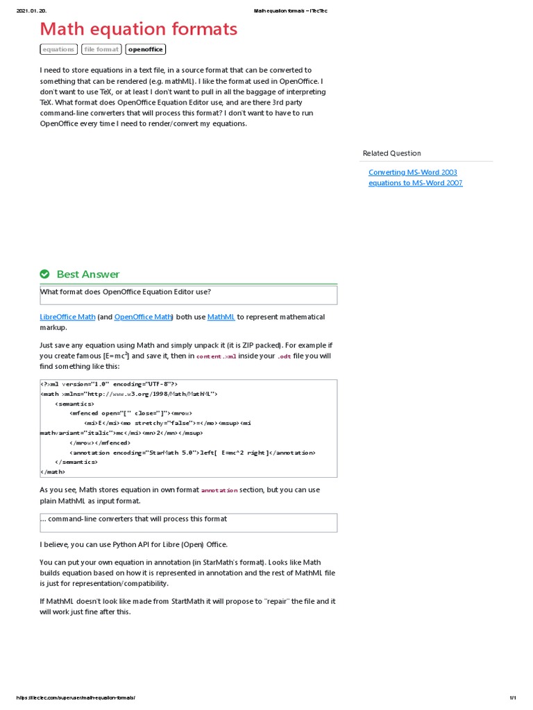 Math Equation Formats - iTecTec | PDF | Computer File Formats | Computing