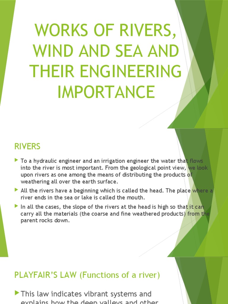 Works of Rivers, Wind and Sea and Their Engineering Importance | PDF ...