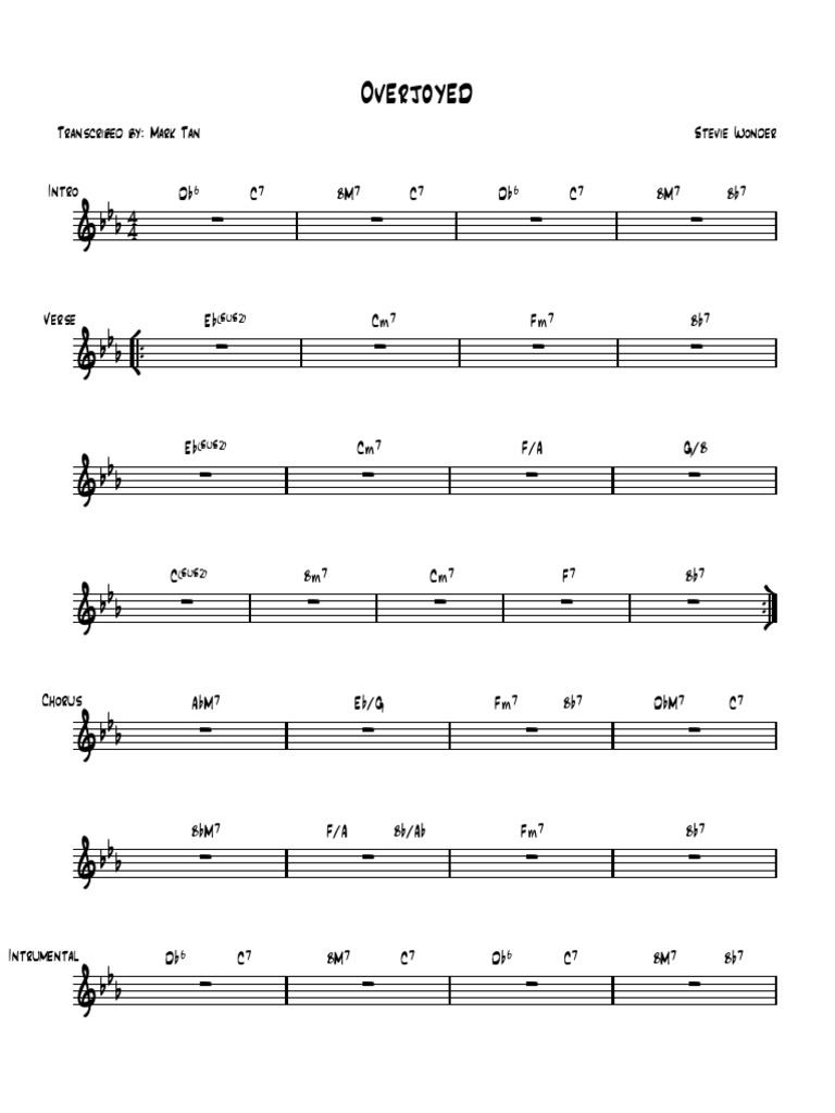 Overjoyed Stevie Wonder | PDF