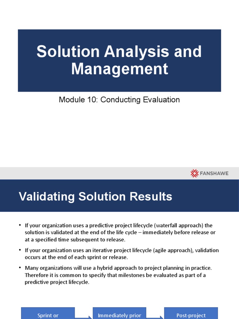 Evaluating Solution Results: A Guide to Conducting Validation and ...