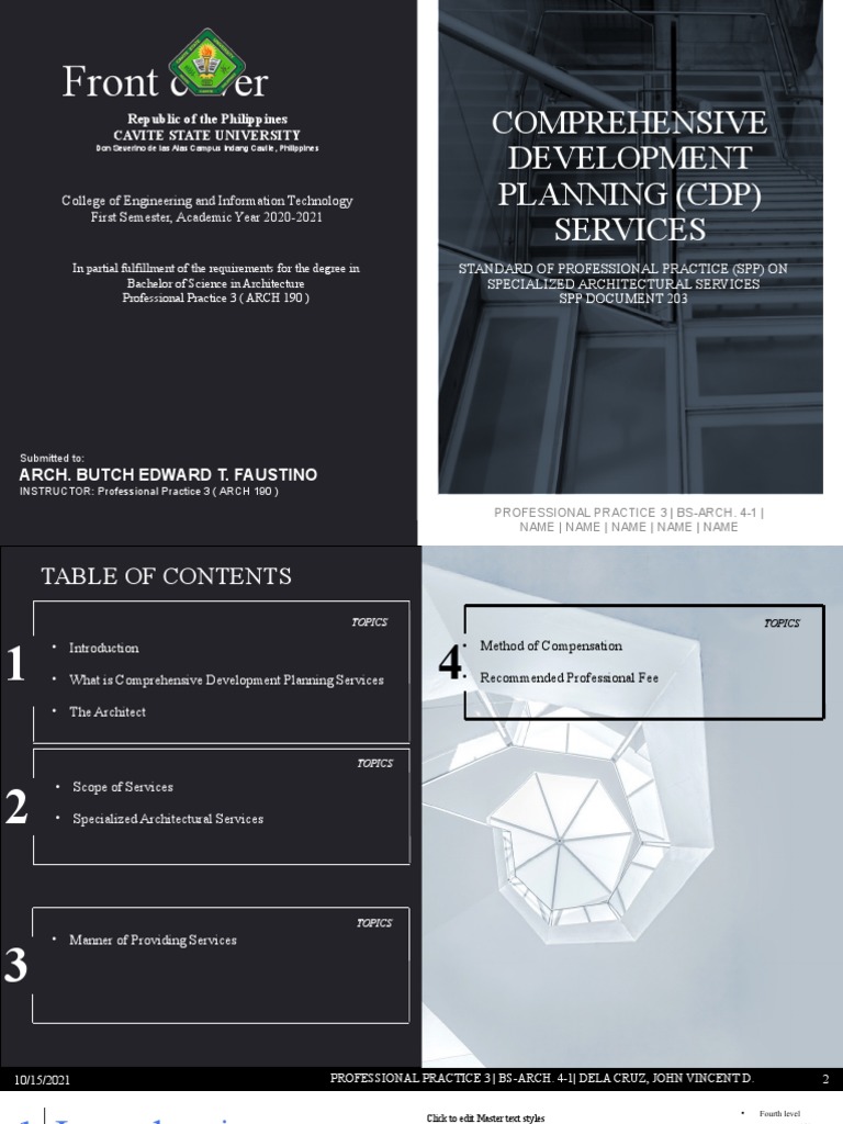 Comprehensive Development Planning Services | PDF | Architect | Per Diem