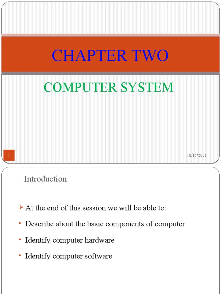 Chapter Two Computer System Pdf Computer Data Storage Operating System