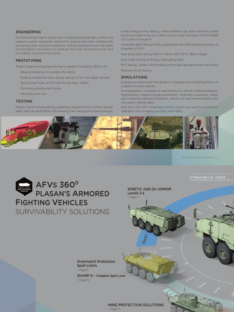 AFVs Survivabilty Solutions Brochure - Part2 | PDF | Simulation | Improvised Explosive Device