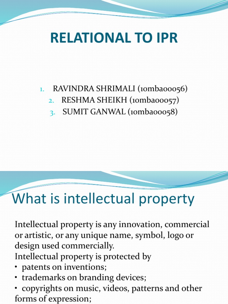 IPR Laws and Justification | PDF | Intellectual Property | Business