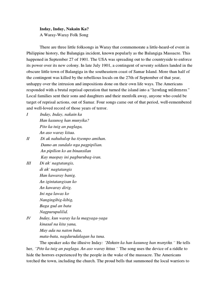 Inday Inday Nakain Ka | PDF | Conflicts | Philippines