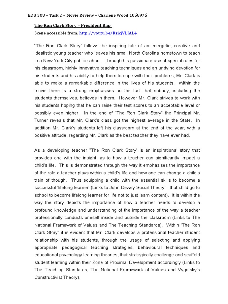 The Ron Clark Story - President Rap | PDF | Constructivism (Philosophy ...