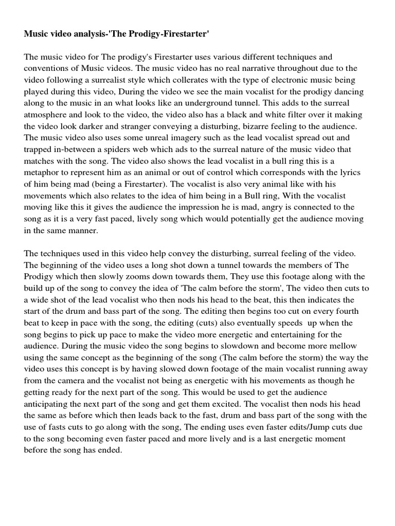 The Prodigy's "Firestarter | PDF | Surrealism