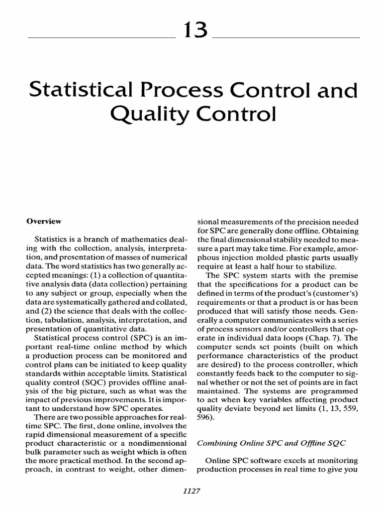 Statistical Process Control and Quality Control | PDF | Statistics ...