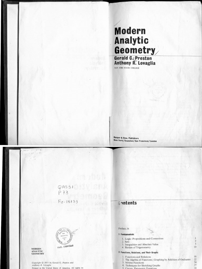 Preston - Modern Analytic Geometry | PDF