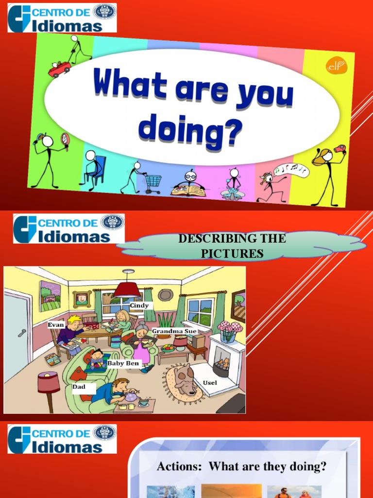 PRESENT CONTINUOUS Describing Pictures | PDF