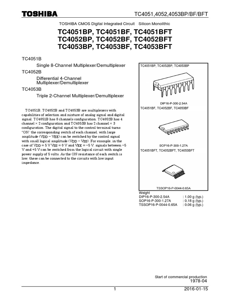 TC4053BP Datasheet en 20160115 | PDF | Reliability Engineering ...