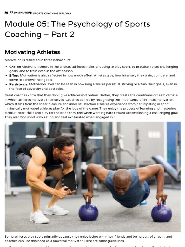 Sports Coaching Psychology Insights | PDF | Motivation | Motivational