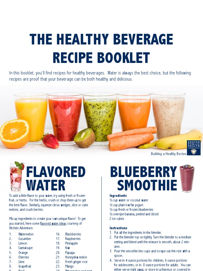 Healthy Beverage Recipe Booklet | PDF | Smoothie | Drink