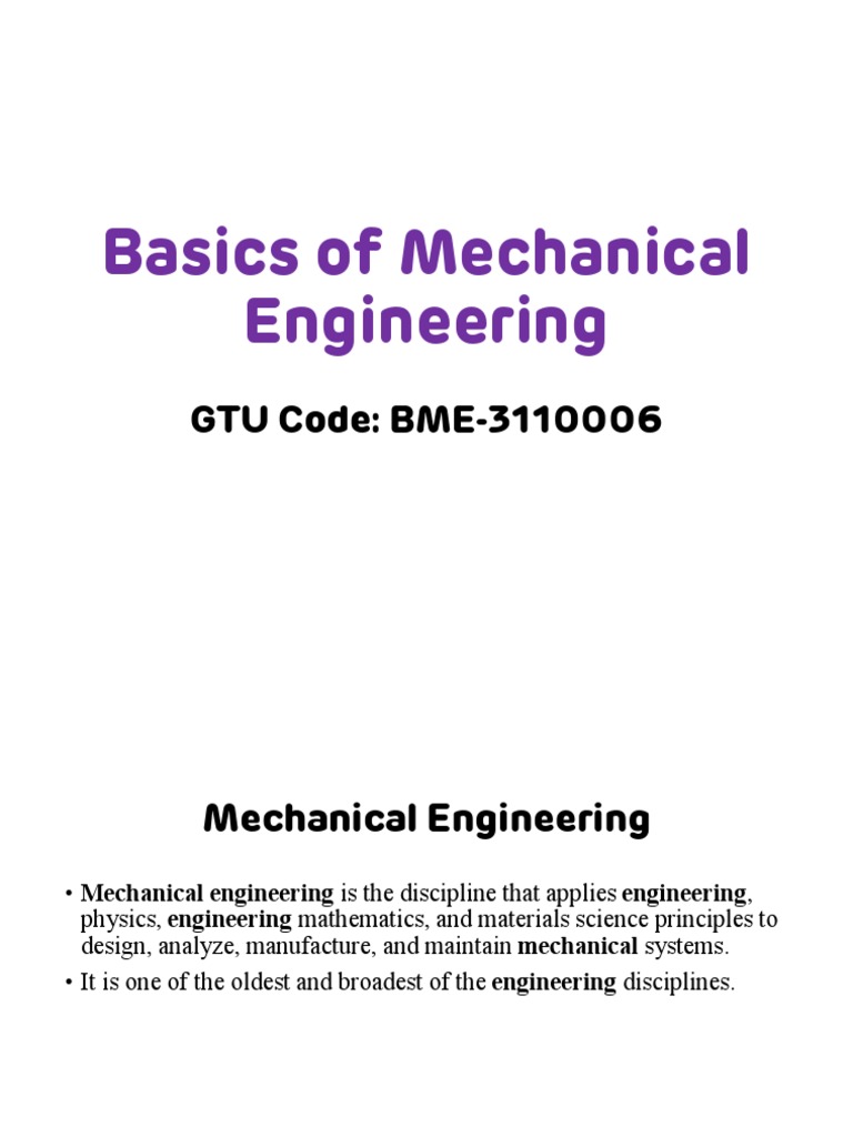 Basic Mechanical Engineering | PDF | Heat | Temperature