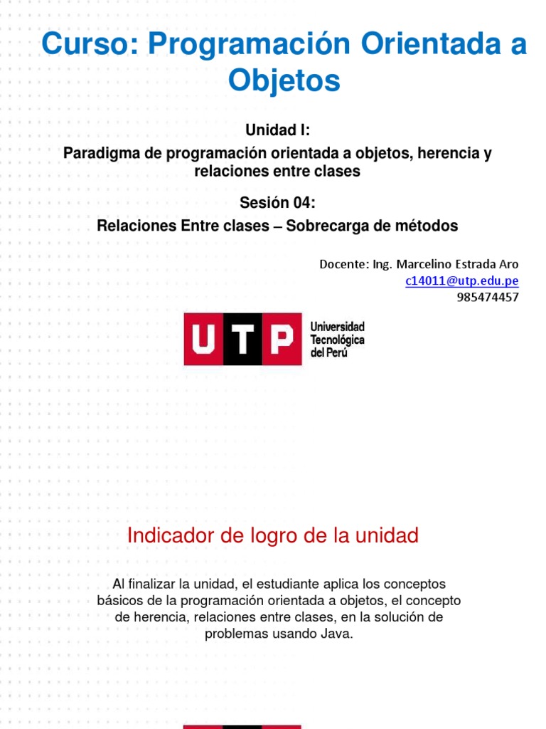 Poo Relaciones Y Sobrecarga Métodos Pdf Programación Constructor Programación Orientada A