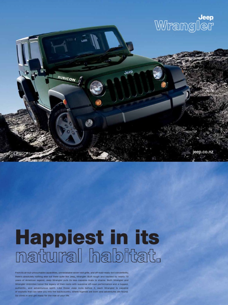 Jeep Wrangler Spec Shee | PDF | Four Wheel Drive | Wheeled Vehicles