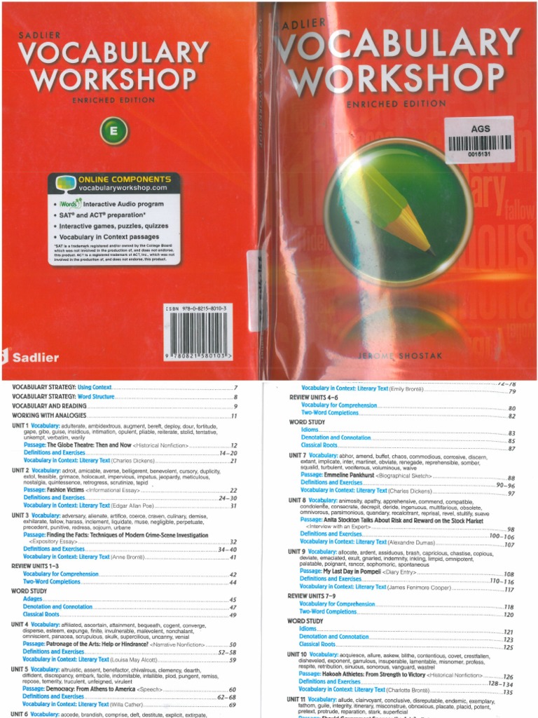 Vocabulary Workshop Level E | PDF