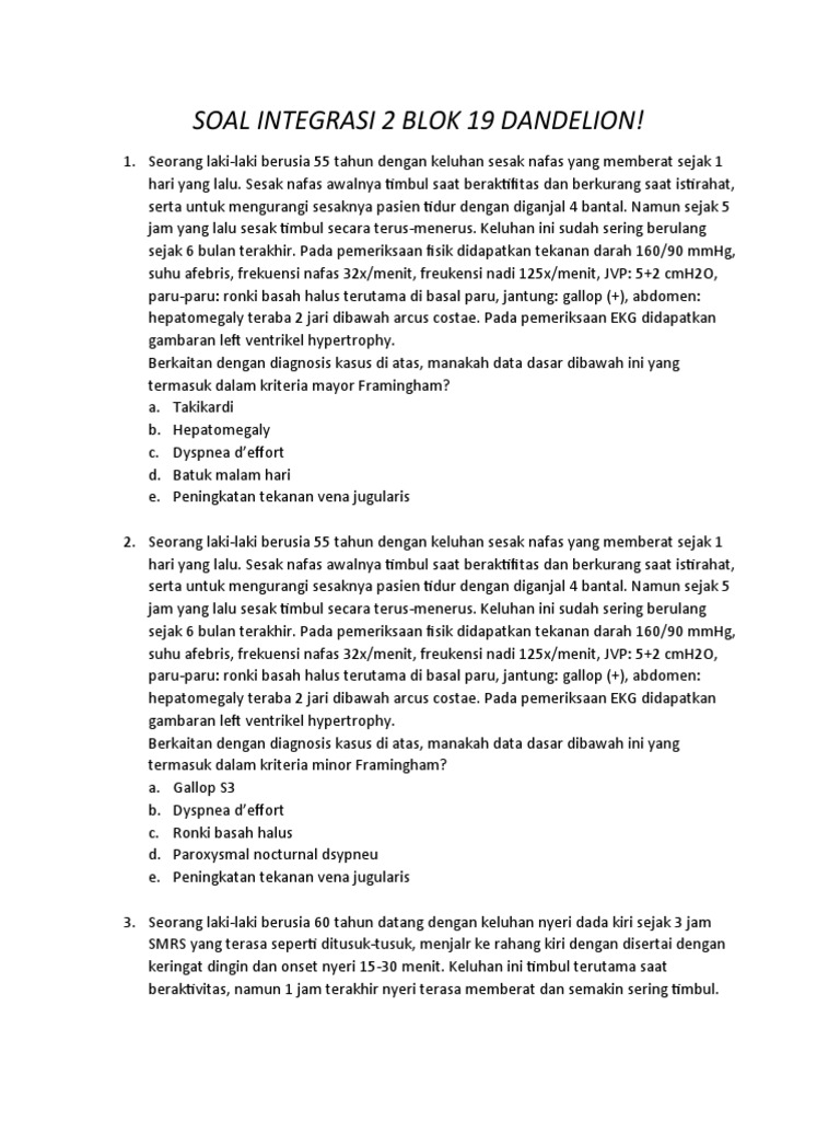 Soal Integ 2 Blok 19 | PDF